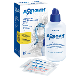 Долфин устройство для промывания носа взрослым 240 мл + средство 10 ...